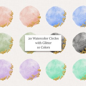 Watercolor Circles With Gold, Watercolor Design Elements, Watercolor ...