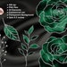 Emerald Rose Clipart: Watercolor Silver Glitter Flowers (digital ...