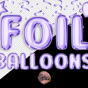 Purple Foil Balloon Alphabet Clip Art Digital Instant Download Graphics ...