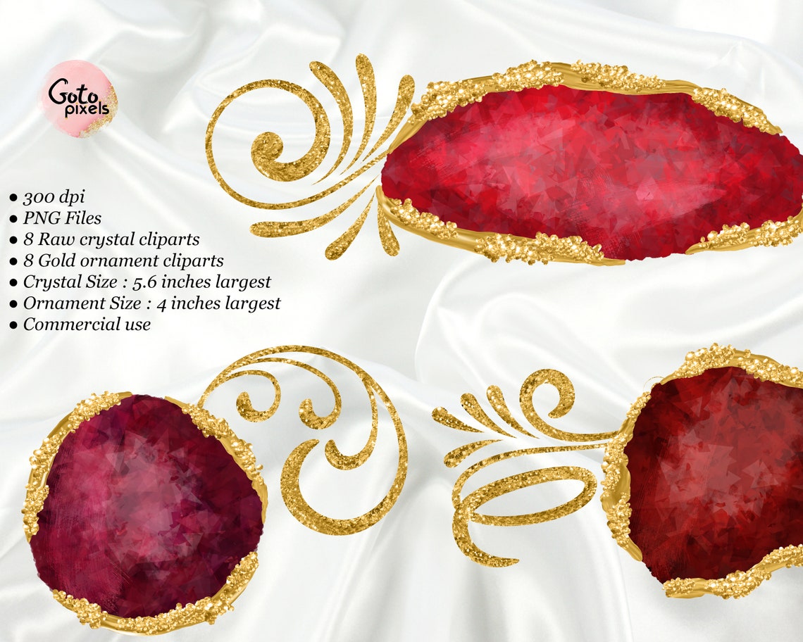 Ruby Red Raw Crystal Jewel Clipart Jewel Ornaments Clipart | Etsy