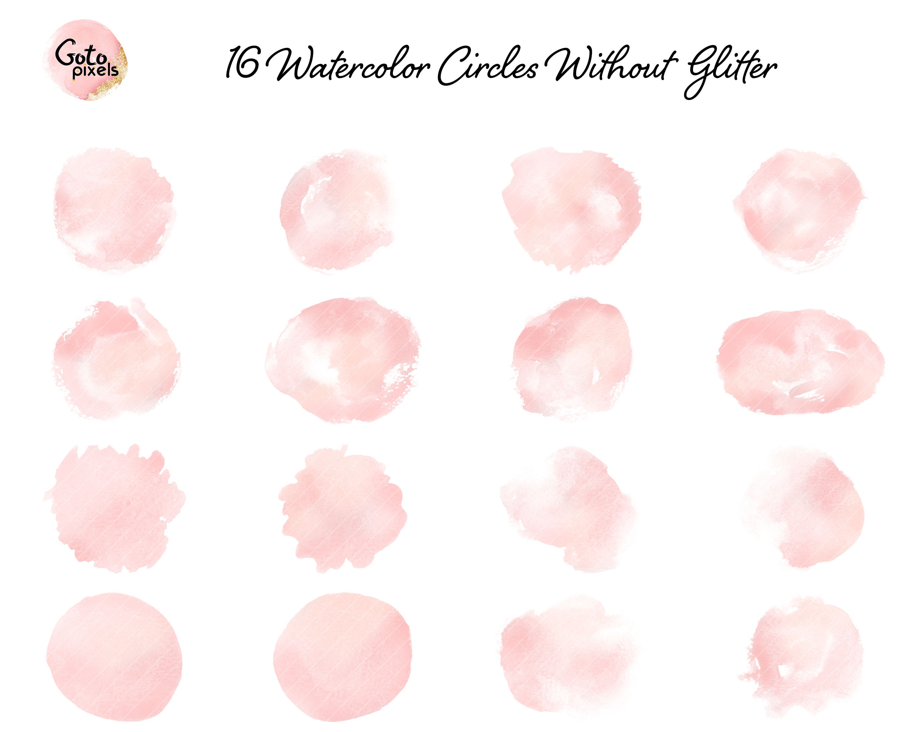 Pink Watercolor Glitter Circles Watercolor Circles for Logo | Etsy
