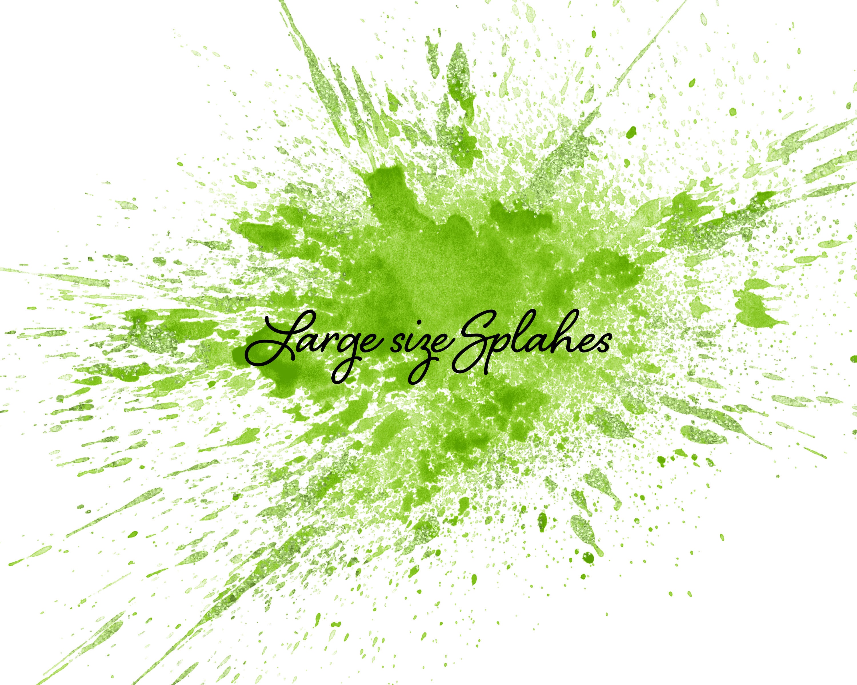 Lime Green Watercolor Splash Gold Glitter Clipart Splashes - Etsy