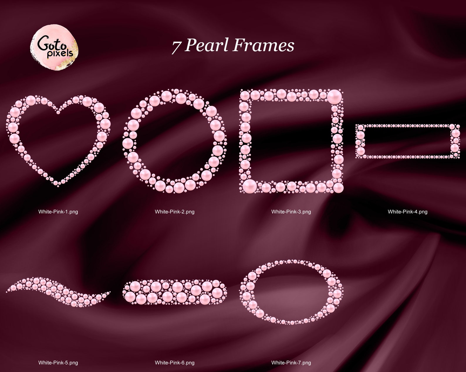 Pink Pearl Frame Clipart Pearl Borders Overlay Glitter Gems - Etsy