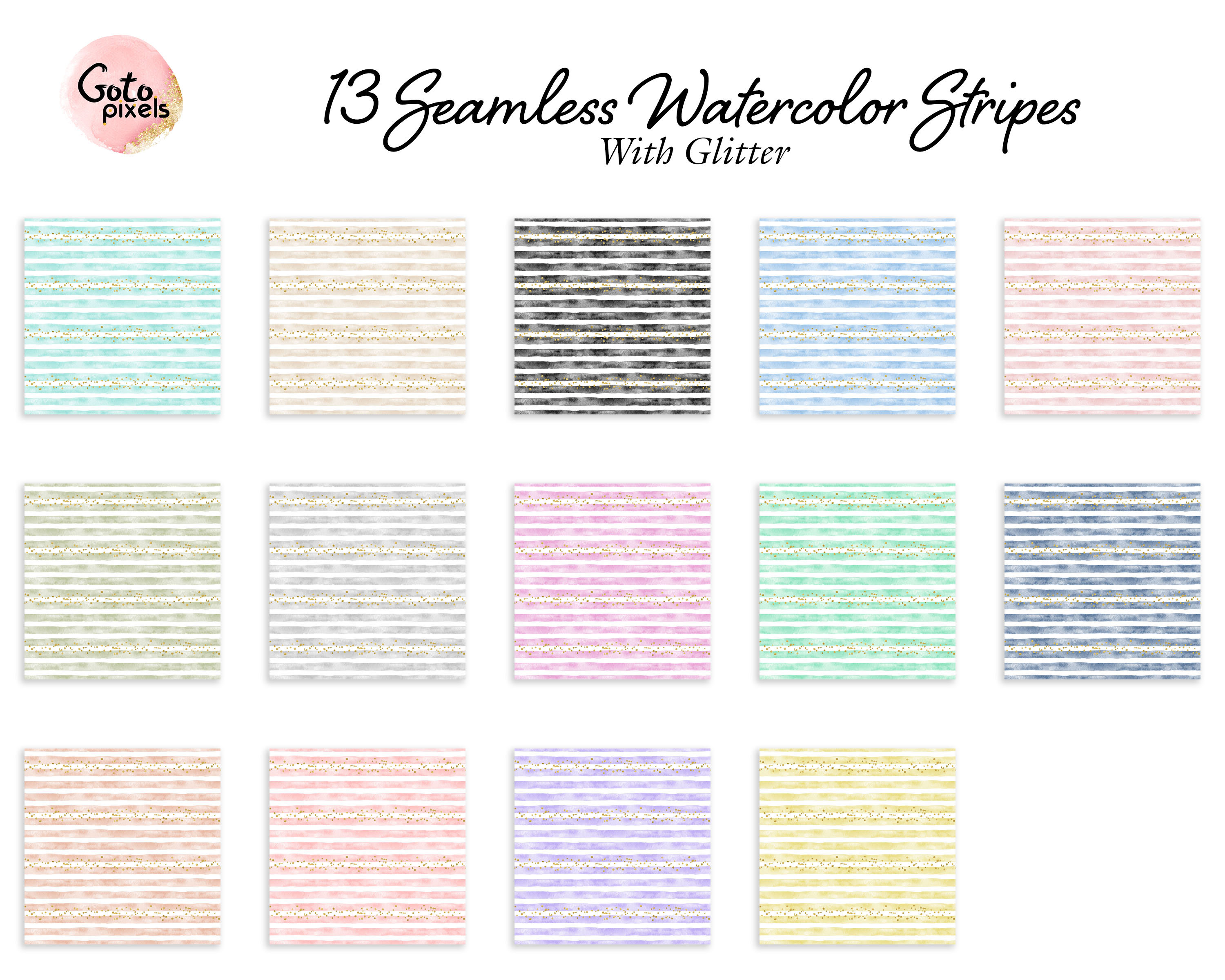 Watercolor Stripes Seamless Pattern Watercolor Stripes - Etsy