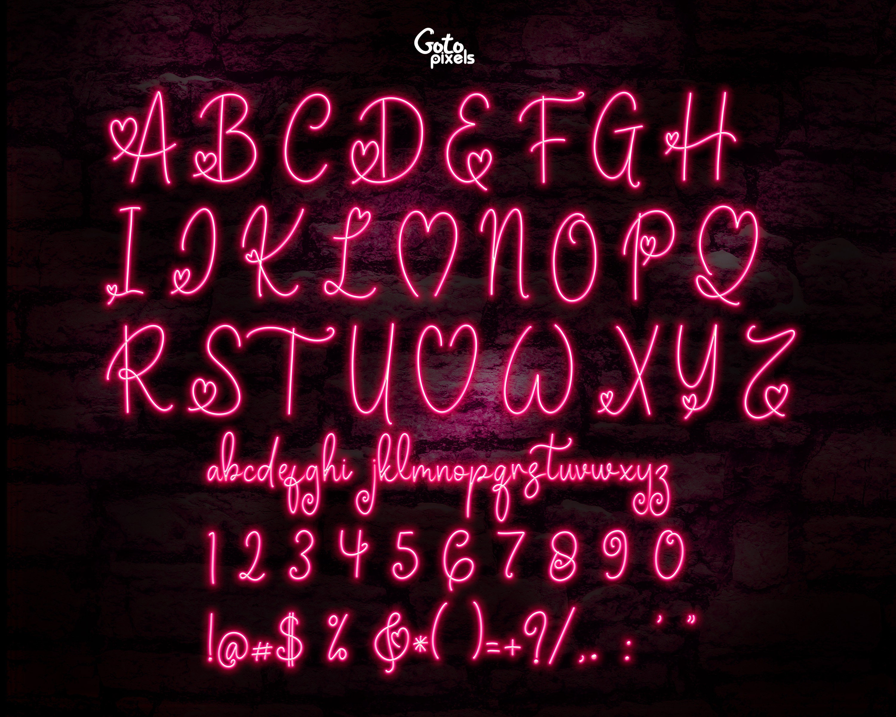 Neon Letters Clipart Pink Neon Alphabet Clipart Digital Neon - Etsy