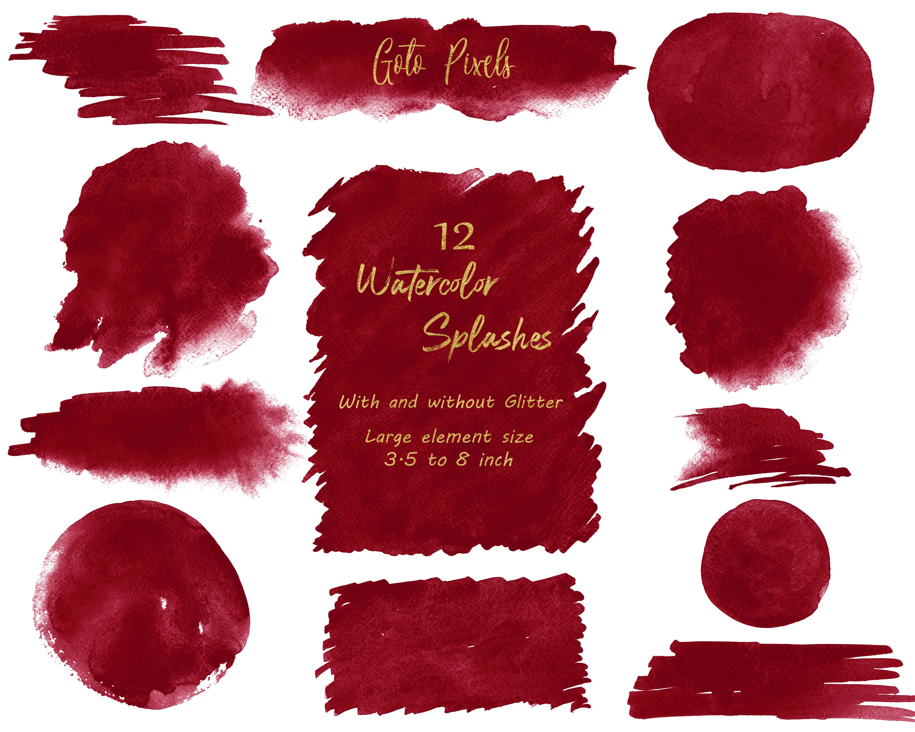 Red Watercolor Splashes