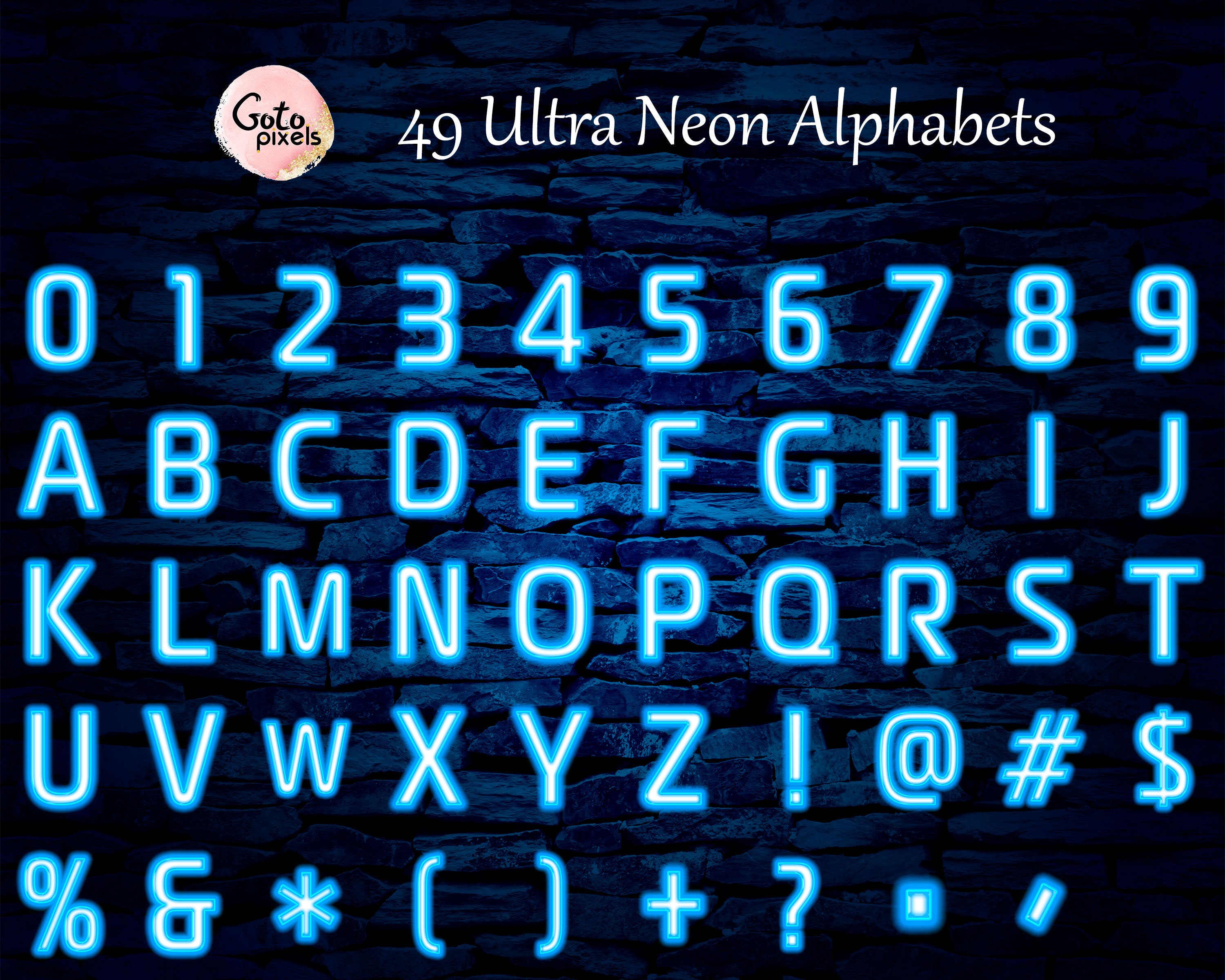 Blue Neon Alphabet Clipart Neon Letters Clipart Digital Neon - Etsy UK