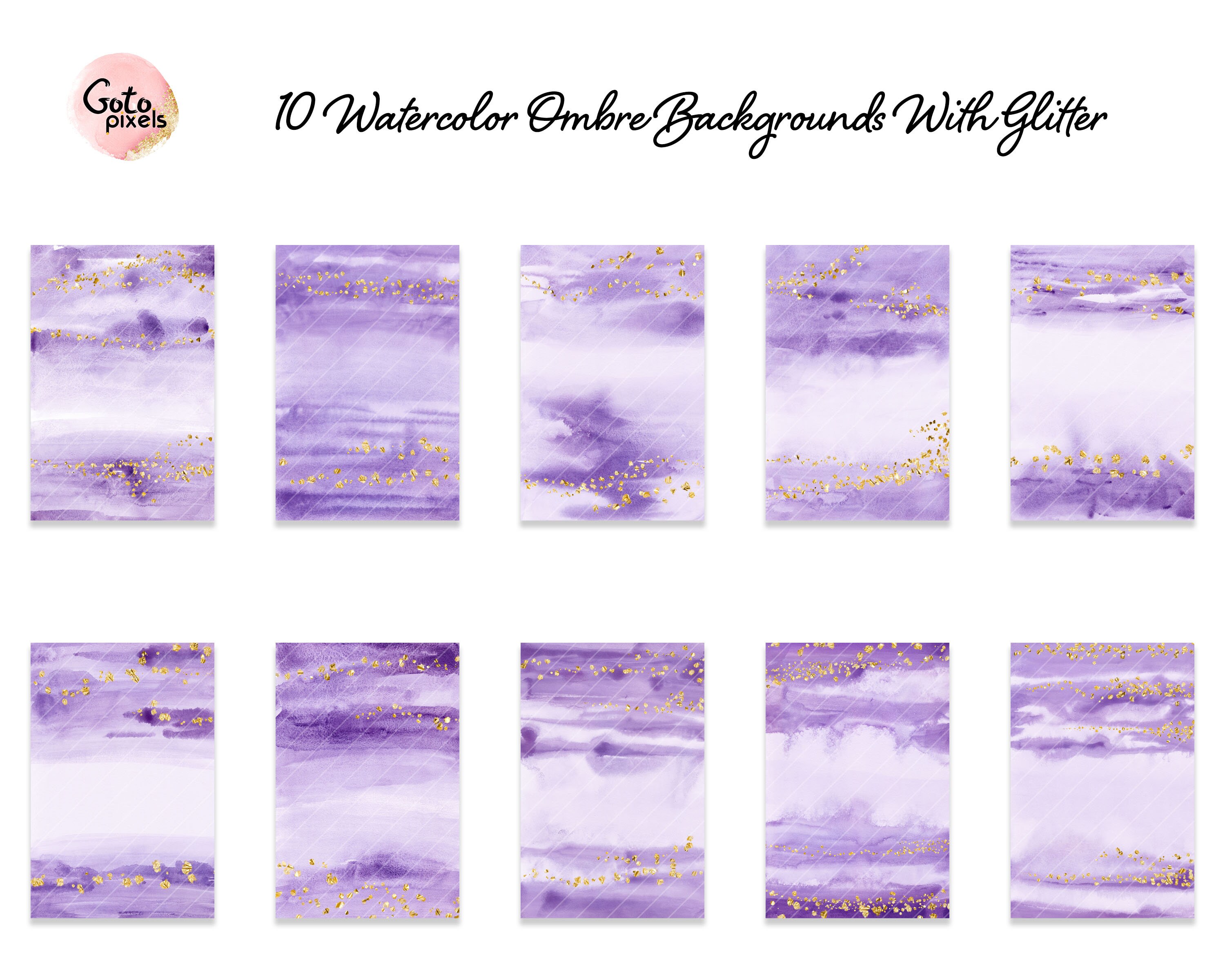 Purple Watercolor Ombre Digital Paper Digital Paper - Etsy
