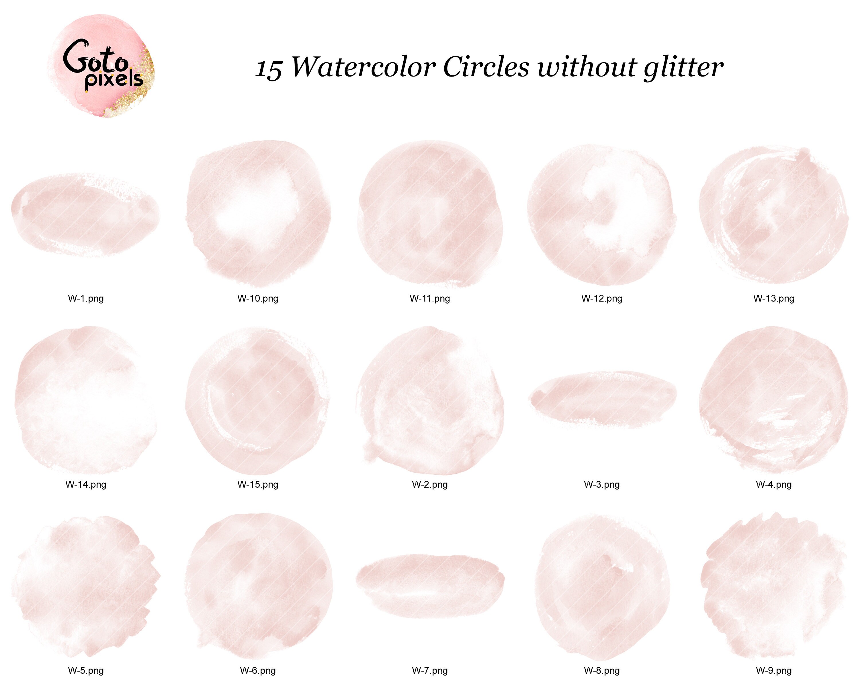 Pink Watercolor Glitter Circles: Logo Clipart PNG (digital Download) - Etsy