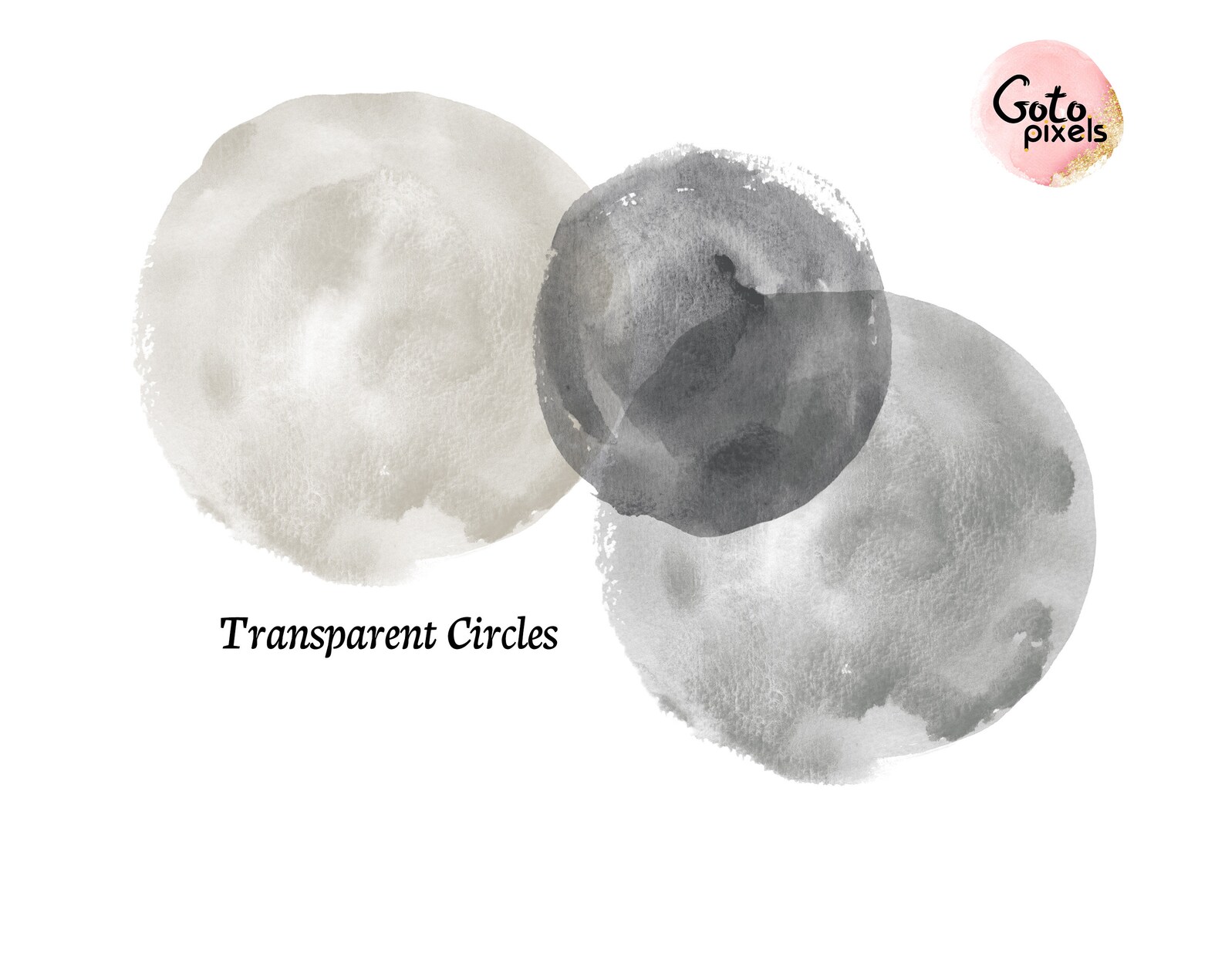 Grey Watercolor Circle Clipart Watercolor Circles for Logo - Etsy