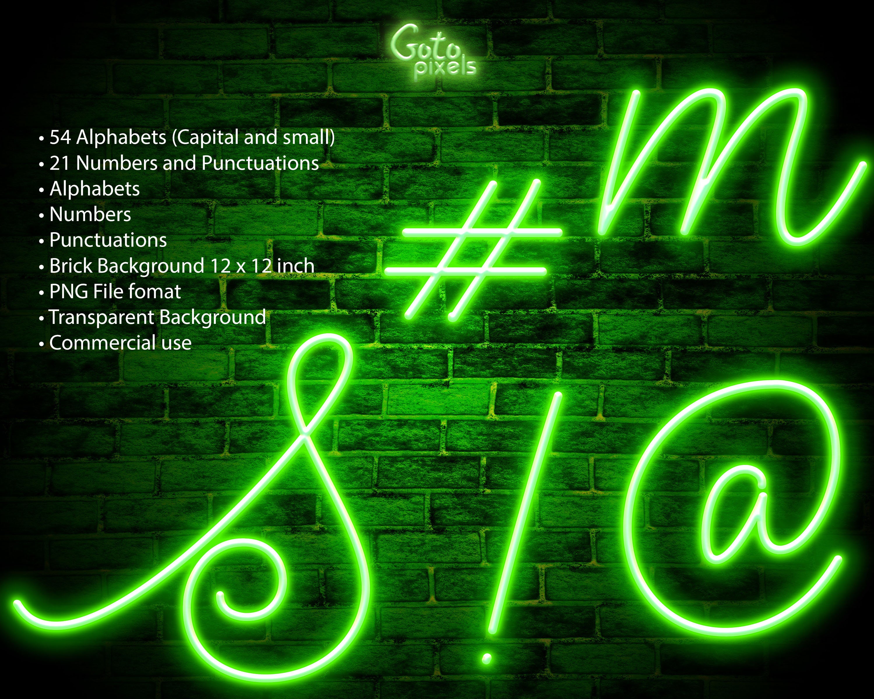 Green Neon Alphabet Clipart Neon Letters Clipart Digital - Etsy