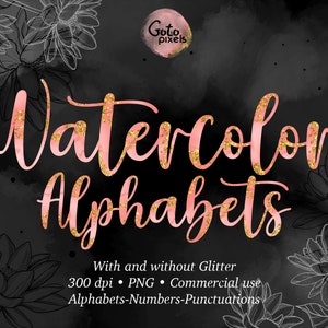 Pink Watercolor Alphabet Clipart, Watercolor Letters Clipart ...