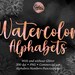 Pink Watercolor Alphabet Clipart, Watercolor Letters Clipart ...