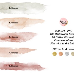 Earth Watercolor Brush Strokes Clipart, Earth and Gold Watercolor ...