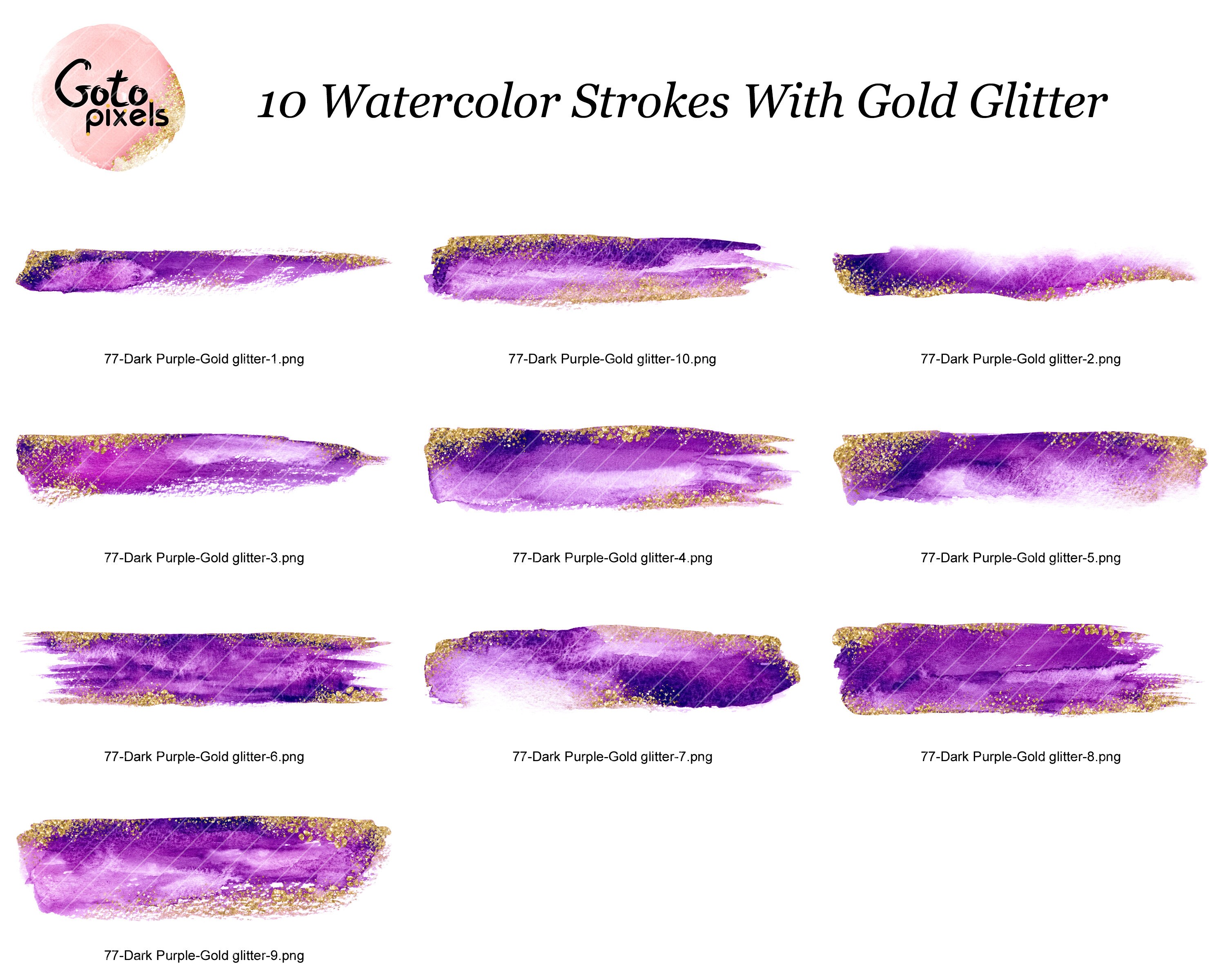 Purple Watercolor Brush Strokes Purple Watercolor Clipart | Etsy