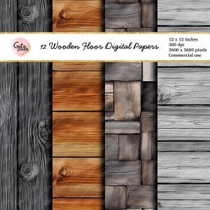 Wood Grain Textures Digital Paper: 12 Seamless Patterns (digital ...