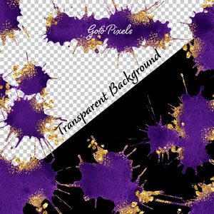 Purple Watercolor Splatter Clipart, Splashes and Splotches Clip Art ...