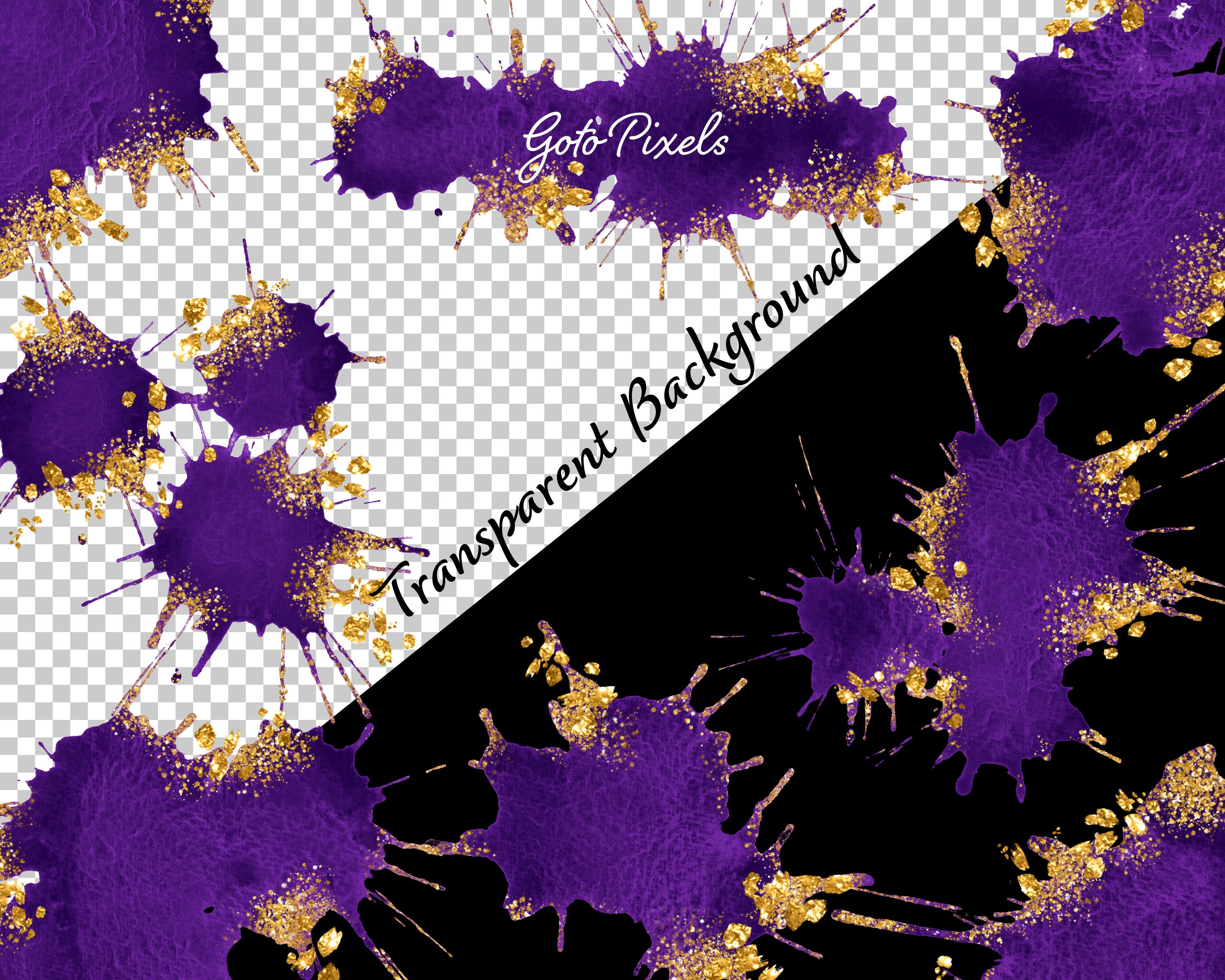 Purple Watercolor Splatter clipart Splashes and Splotches | Etsy