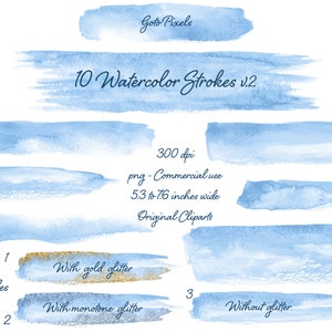 Blue Watercolor Brush Strokes, Blue Watercolor Clipart, Splash Clipart ...