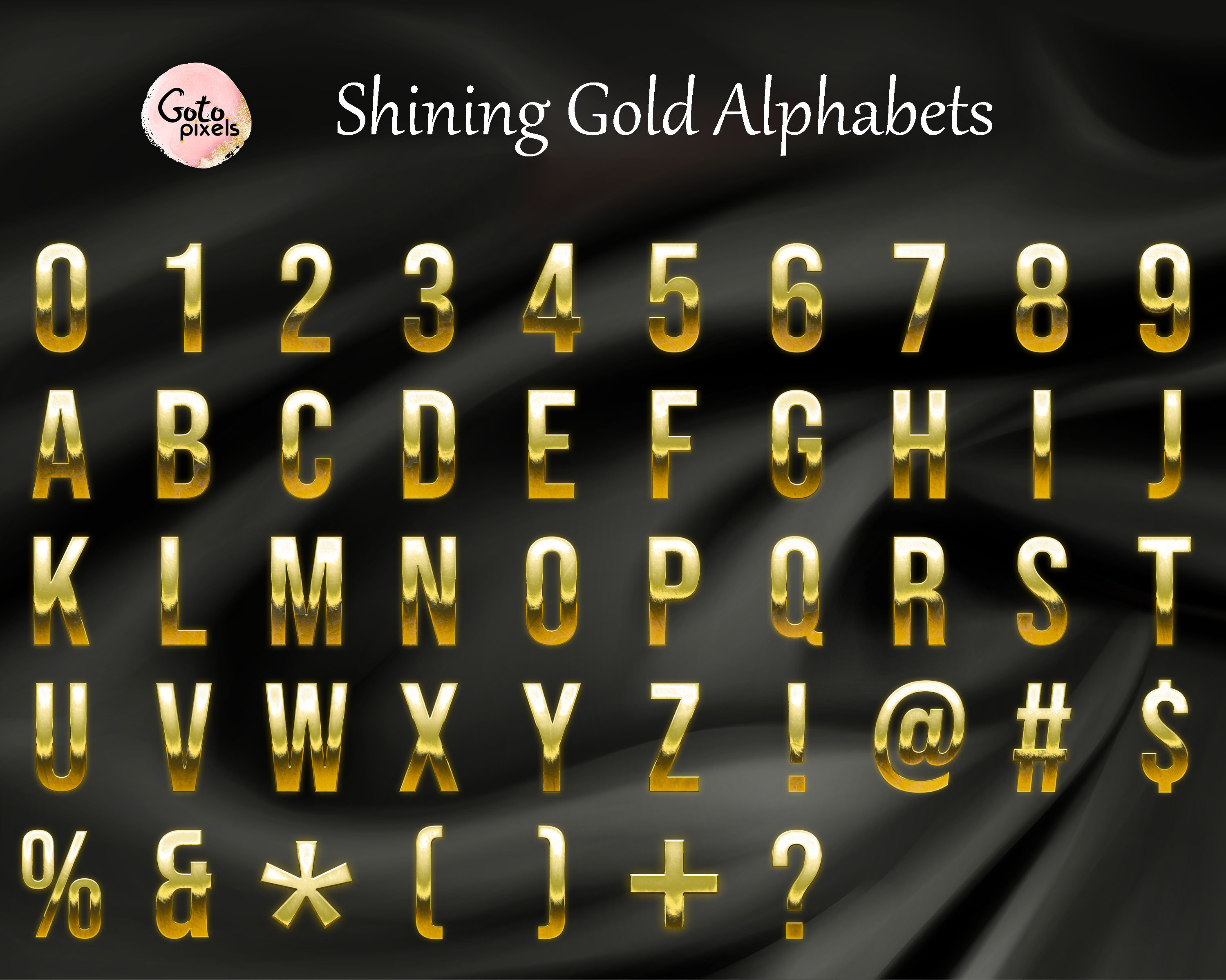 Shining Gold Alphabet Clipart, Gold Font Clipart, Gold Metallic ...