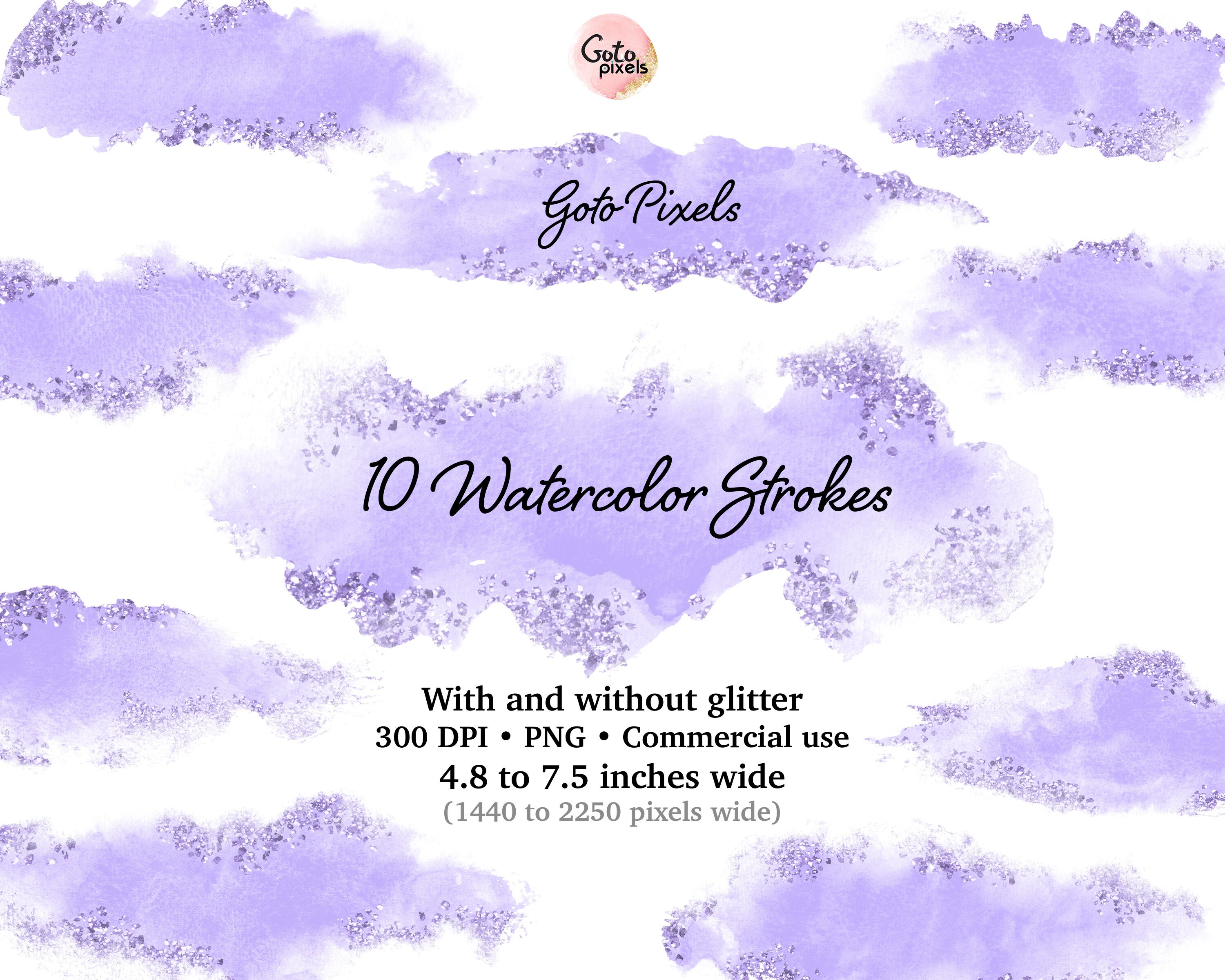 Purple Watercolor Brush Strokespurple Watercolor - Etsy