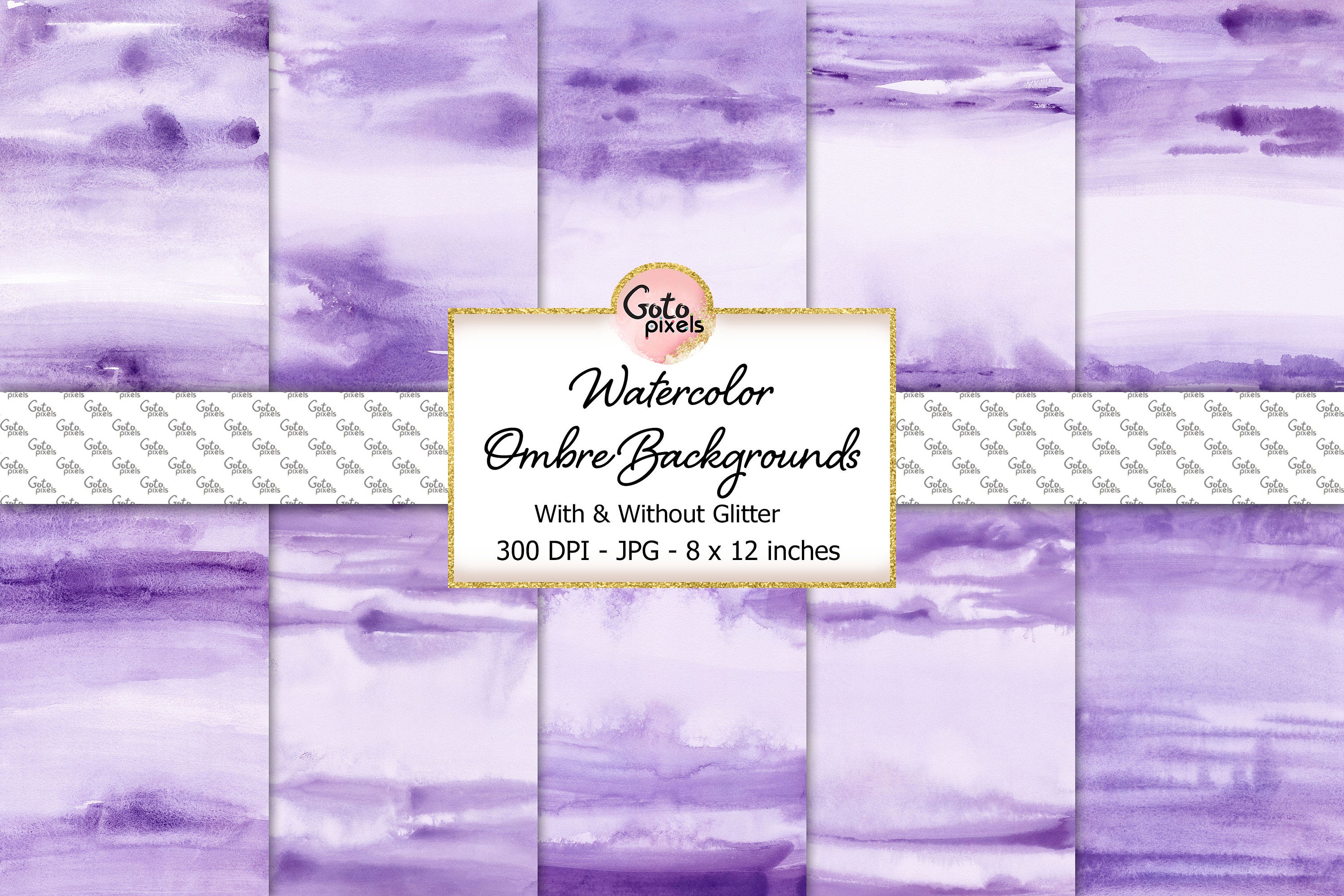 Purple Watercolor Ombre Digital Paper Digital Paper - Etsy
