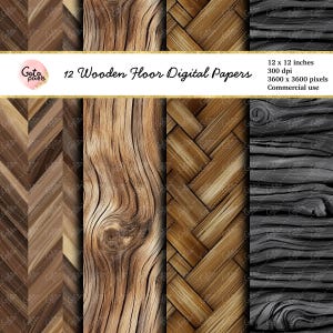 Wood Grain Textures Digital Paper: 12 Seamless Patterns (digital ...