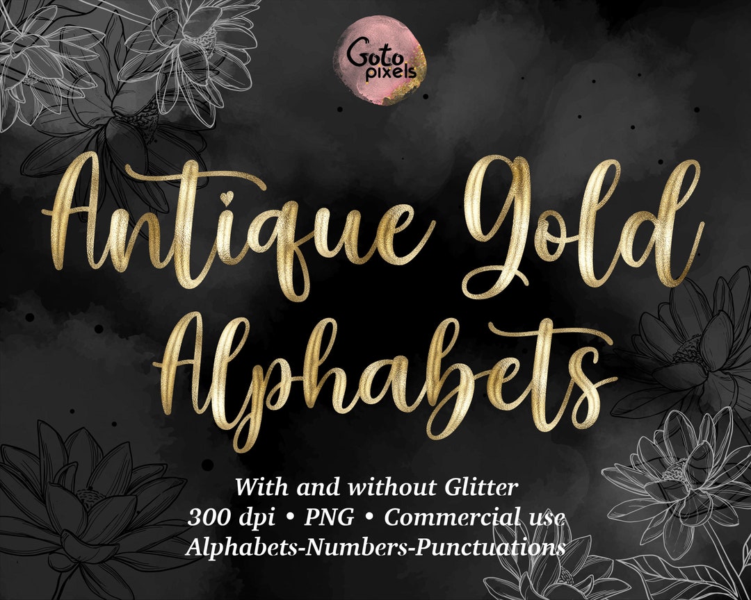 Gold Alphabet Clipart, Gold Font Clipart, Gold Foil Alphabet, Gold ...