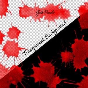 Red Watercolor Splatter Clipart, Splashes and Splotches Clip Art ...