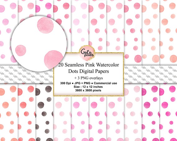 Shades of Pink Polka Dots Digital Paper Seamless Repeat - Etsy