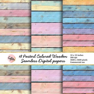 Shabby Chic Wooden Digital Paper: Iridescent Seamless Textures (digital ...