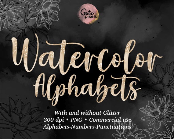 Beige Watercolor Alphabet Clipart Watercolor Letters Clipart | Etsy Canada