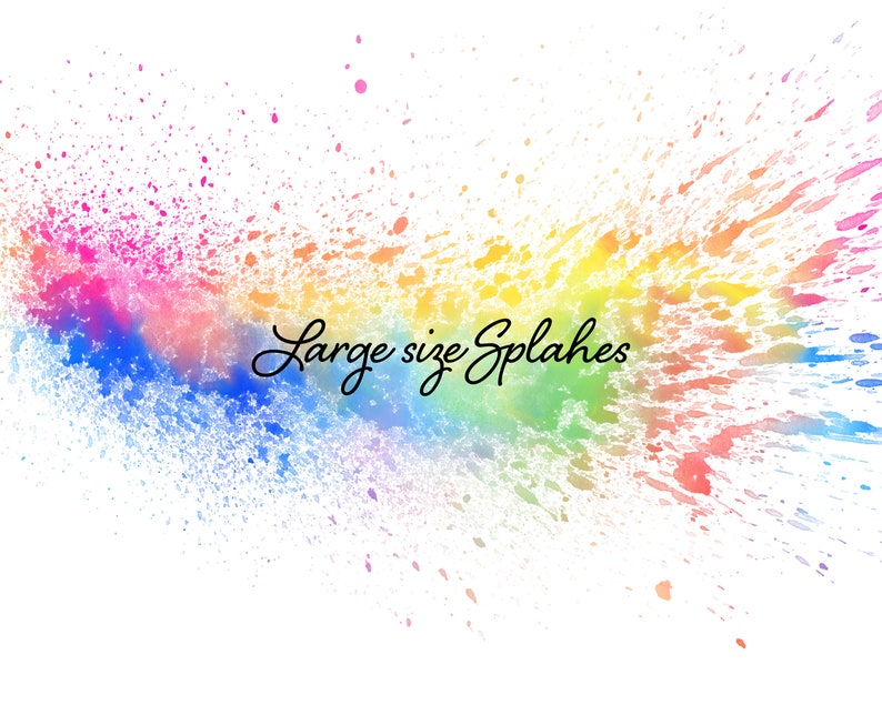 Rainbow Watercolor Glitter Clipart Splashes and Splotches - Etsy