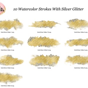 Gold Watercolor Brush Strokes, Gold Watercolor Clipart, Splash Clipart ...