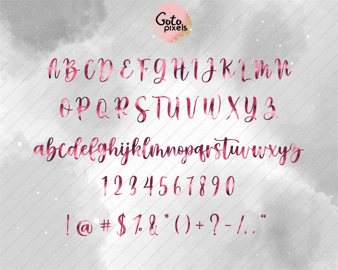 Pink watercolor alphabet clipart Watercolor letters clipart | Etsy