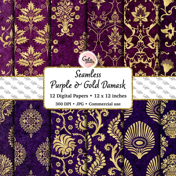 Damask Digital Paper - Etsy
