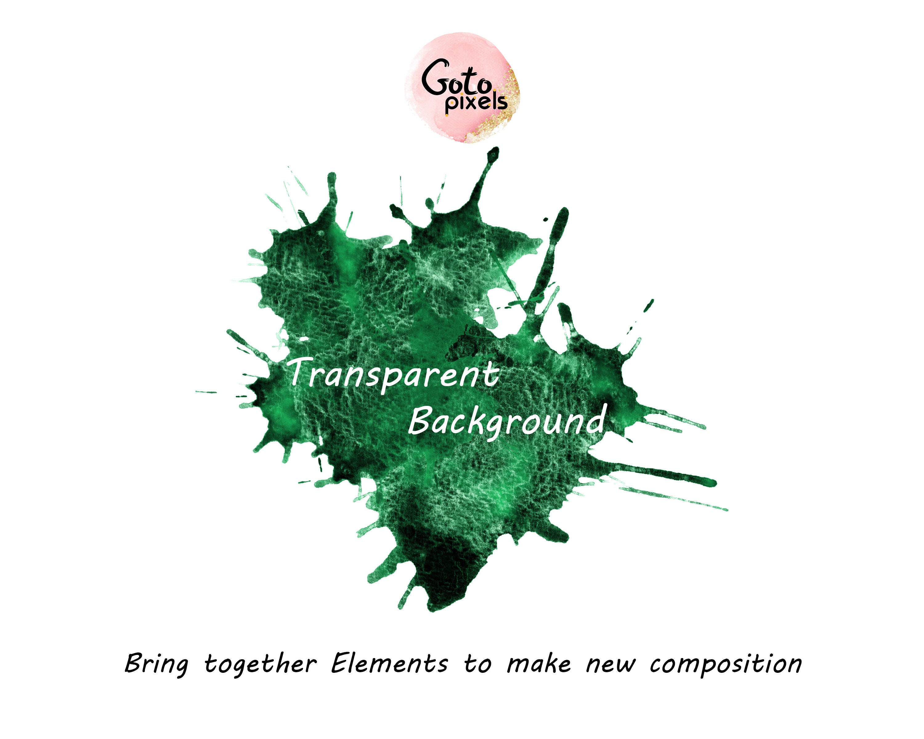 Emerald Watercolor Splatter clipart Splashes and Splotches | Etsy