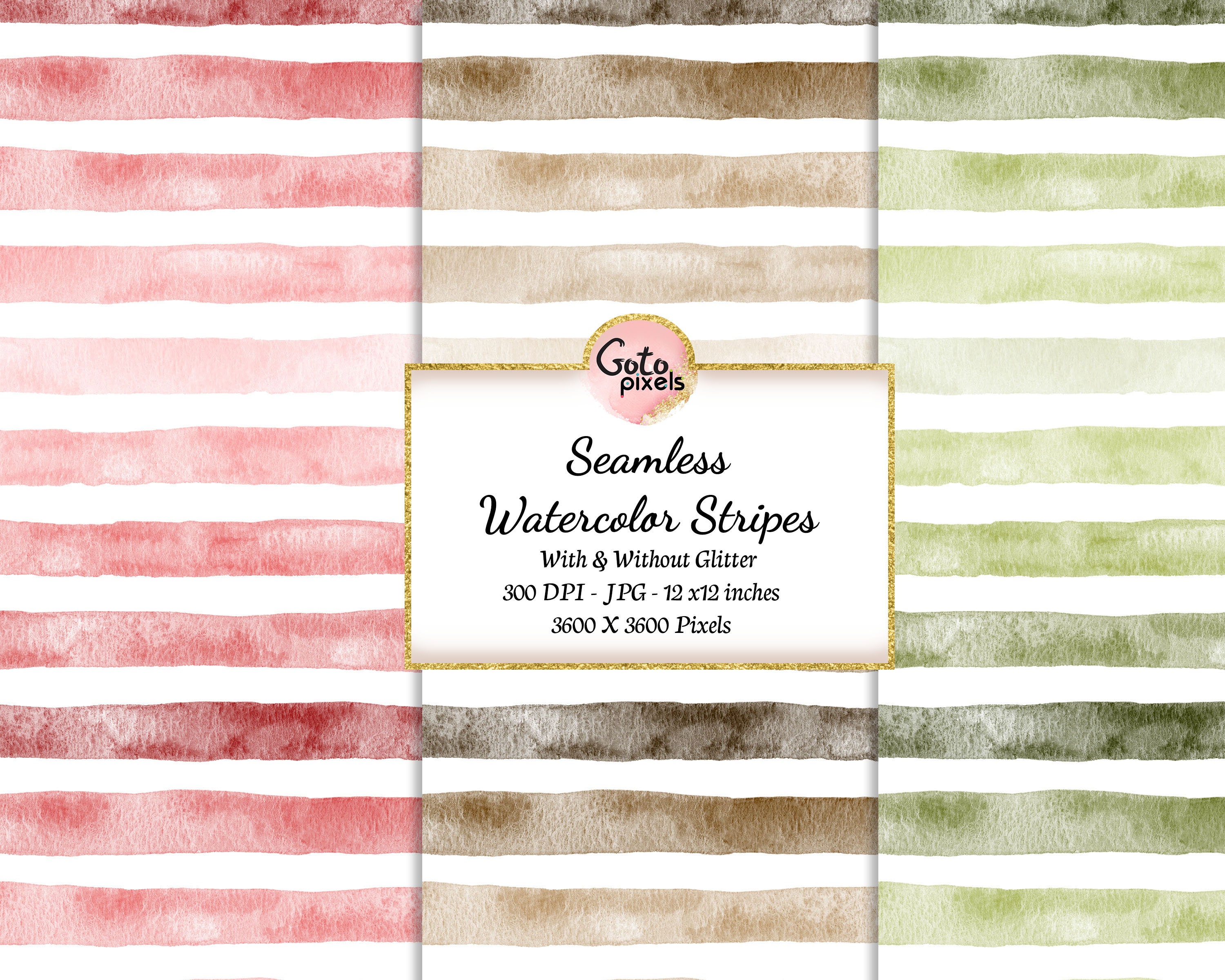 Watercolor stripes seamless pattern Watercolor stripes | Etsy