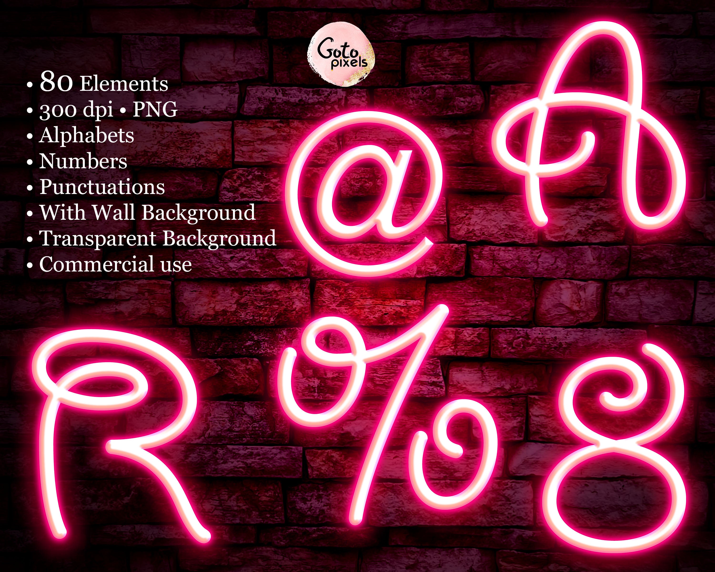 Neon Letters Clipart Pink Neon Alphabet Clipart Digital Neon Etsy