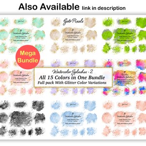 Purple Watercolor Glitter Clipart Splashes and Splotches Clip Art ...
