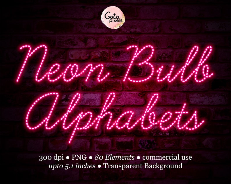 Pink Neon Alphabet Clipart Neon Letters Clipart Digital Neon - Etsy