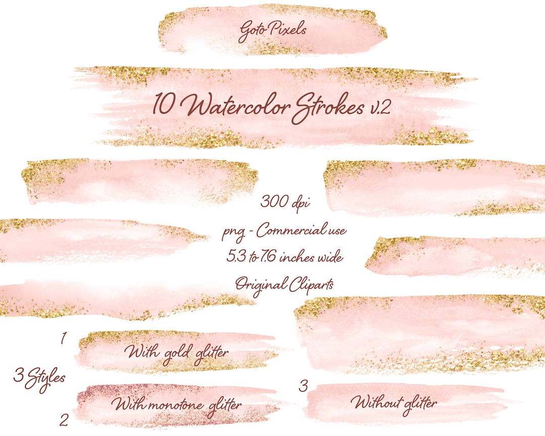 Pink Watercolor Brush Strokes, Pink Watercolor Clipart, Splash Clipart ...