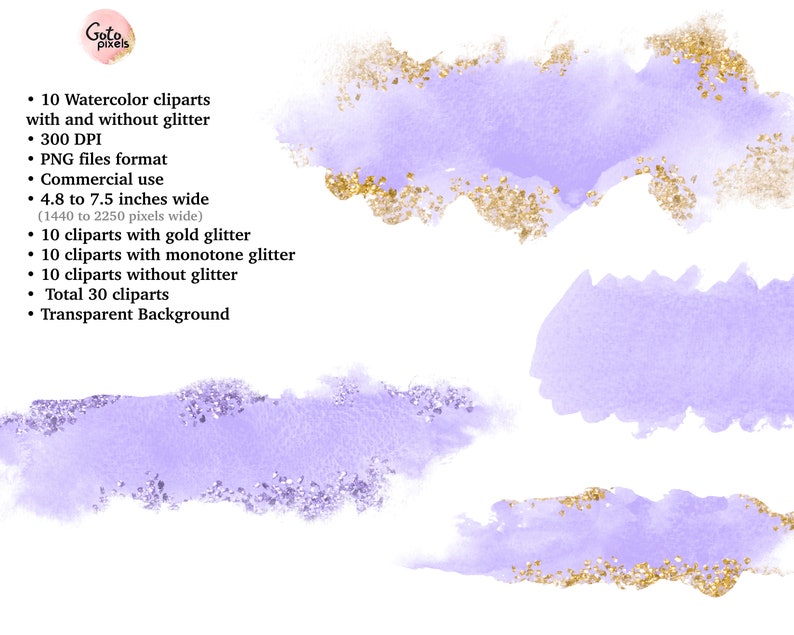 Purple Watercolor Brush Strokes,purple Watercolor Clipart,splash ...