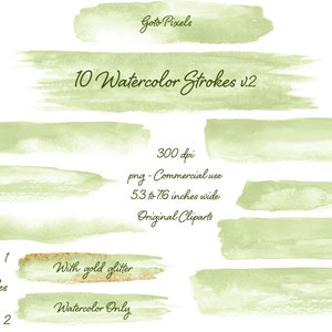 Green Watercolor Brush Strokes, Green Watercolor Clipart, Splash ...