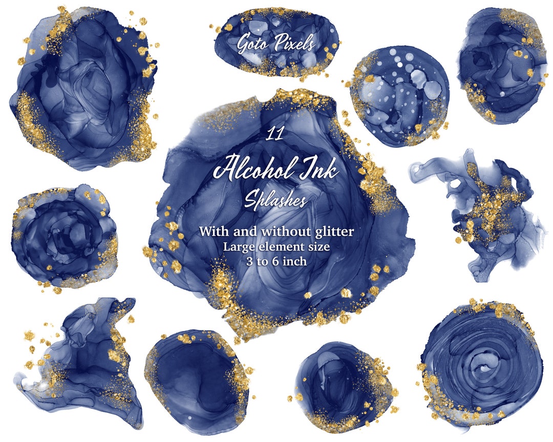 Indigo Watercolor Logo Background: Alcohol Ink Clipart (digital ...