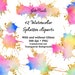 Rainbow Watercolor Splatter Clipart: Glitter Splash Backgrounds (PNG ...