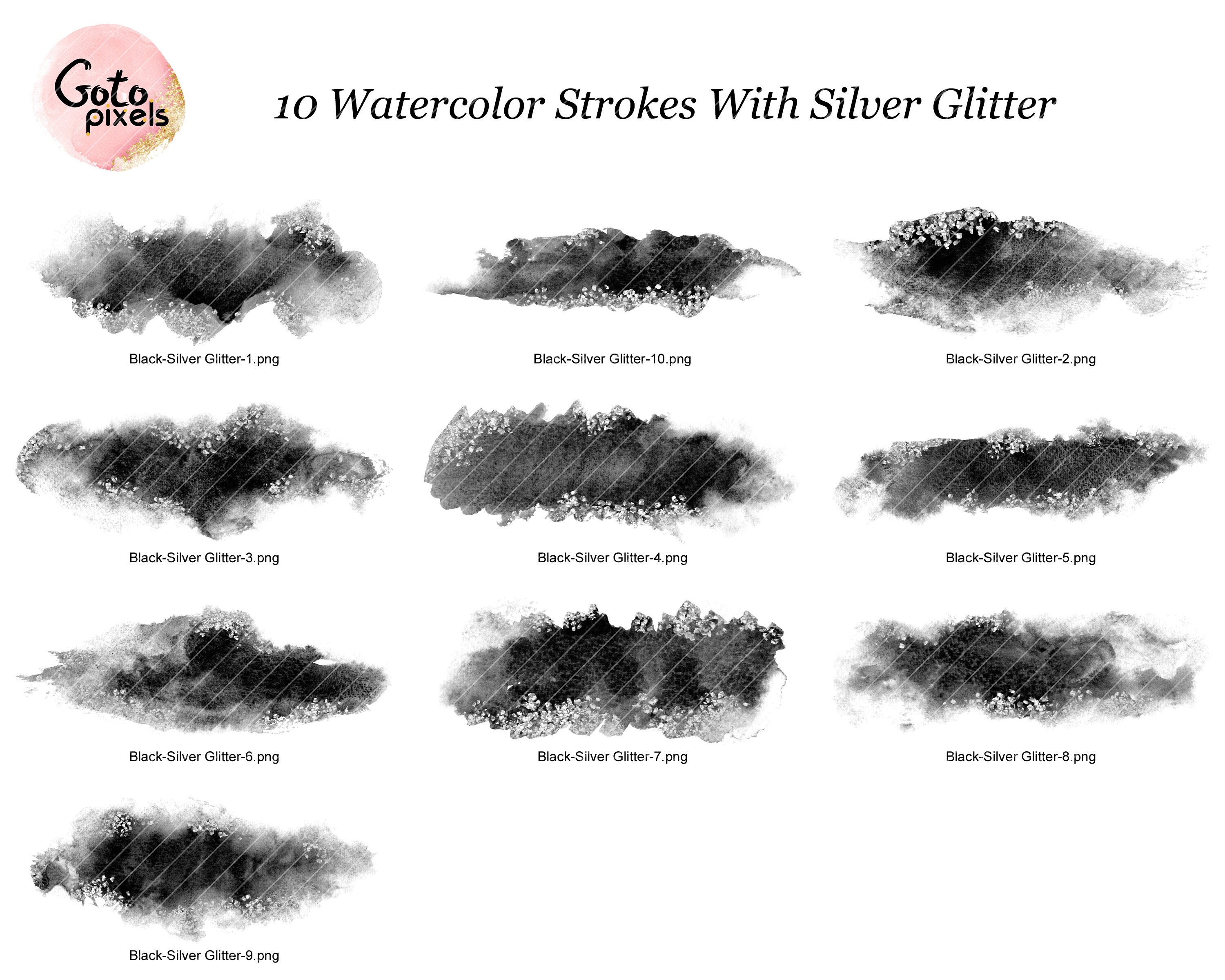 Black Watercolor Brush Strokes Black Watercolor Clipart - Etsy