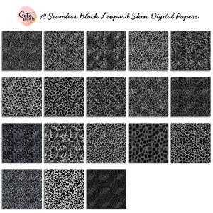 Black Leopard Print Seamless Pattern: Monotone Cheetah (digital ...