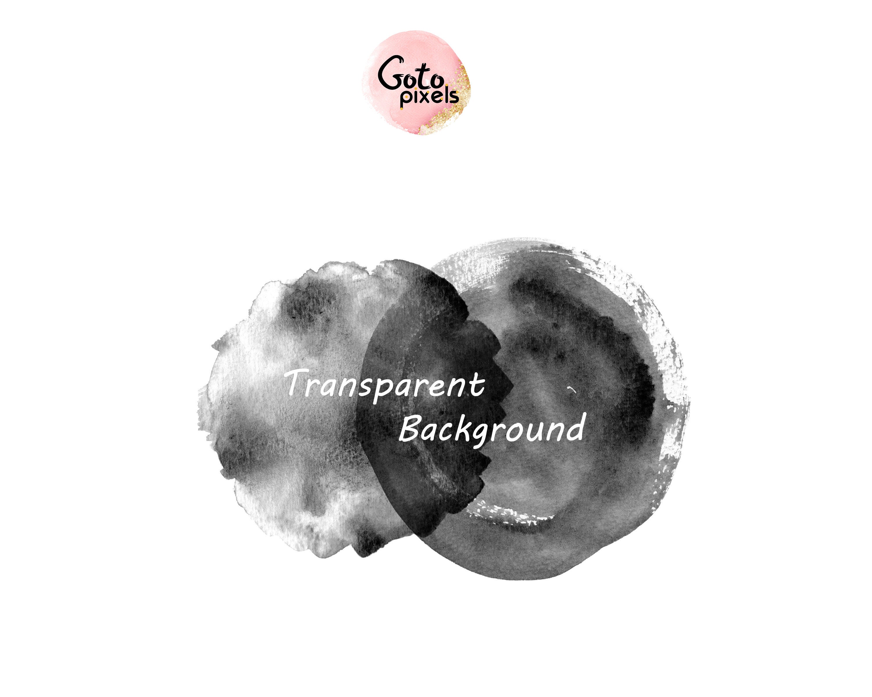 Black Watercolor Circles with Glitter Watercolor circles for | Etsy