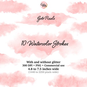 Pink Watercolor Brush Strokes, Pink Watercolor Clipart, Splash Clipart ...